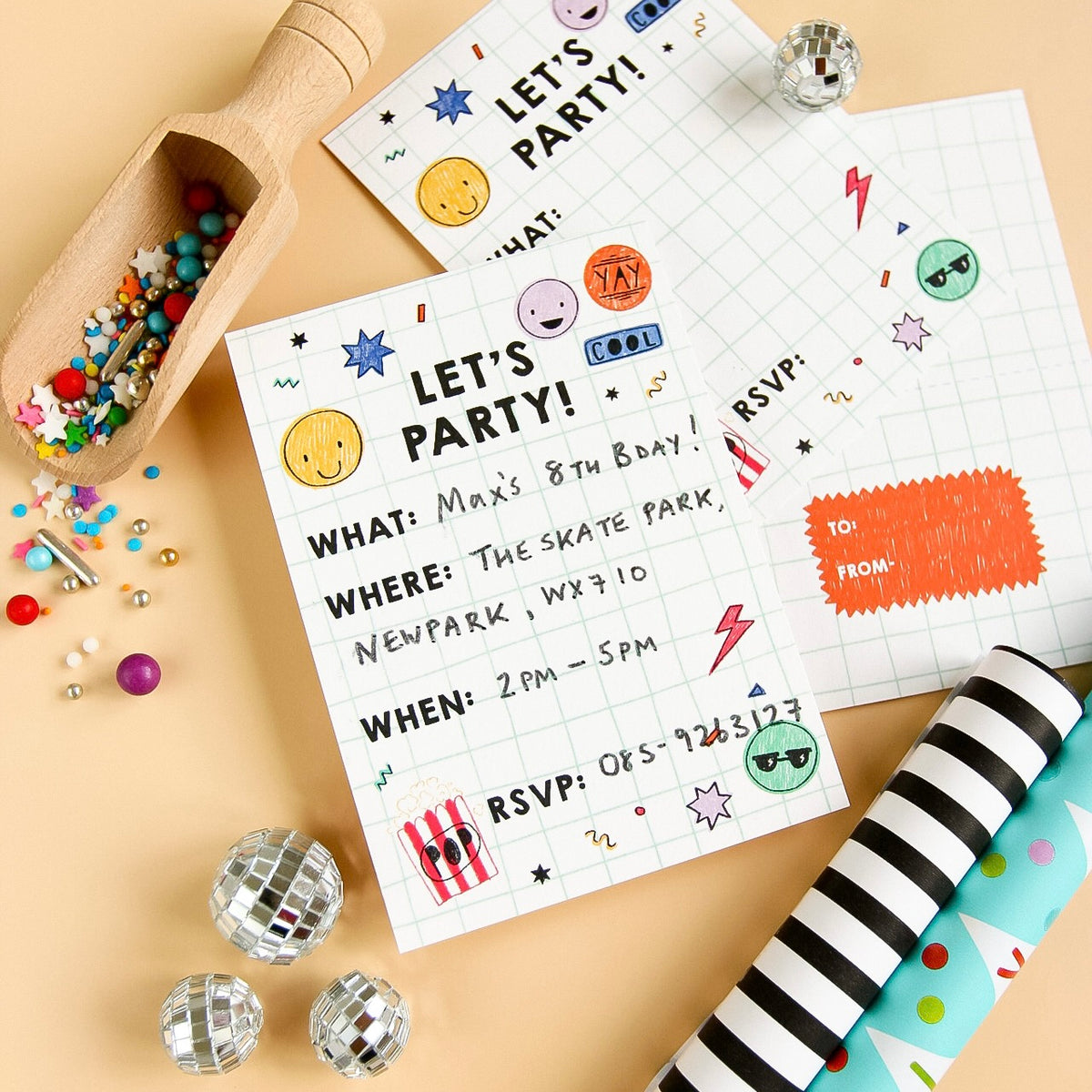 Smile squad! Party invitations — PickledPomPom